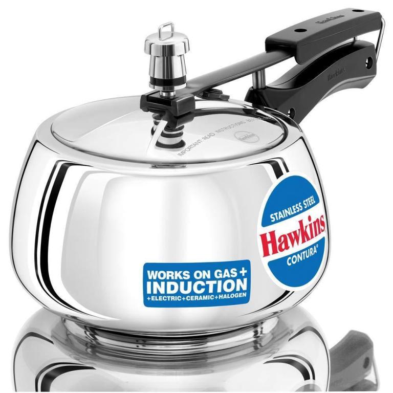 Hawkins Stainless Steel Contura Induction Compatible Pressure Cooker, 3 ...